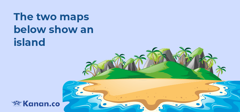 The two maps below show an island